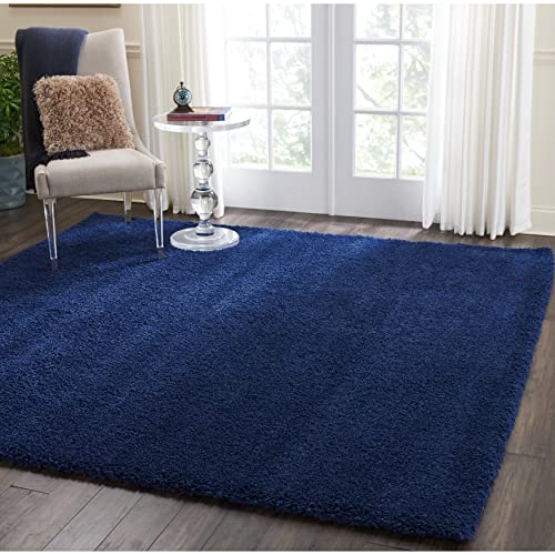 Nourison Malibu Shag Solid Ivory 2'6" x 4' Area-Rug, Easy-Cleaning, Non Shedding, Bed Room, Living Room, Dining Room, Kitchen (3x4)