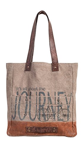 Mona B. Recycled, Upcycled Vintage Bike Canvas Collection with Vegan Leather Trim (All About The Journey Tote)