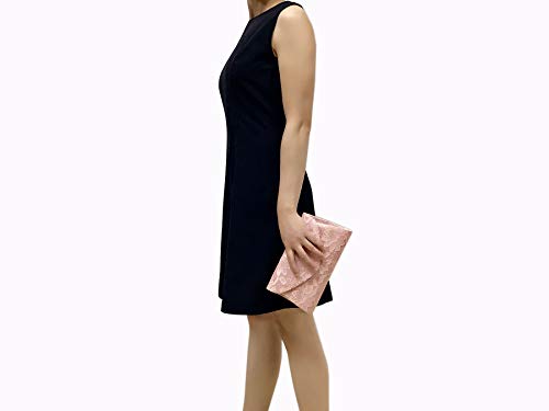 CHARMING TAILOR Classic Lace Clutch Purse Formal Handbag Evening Bag for Prom/Wedding (Pink)