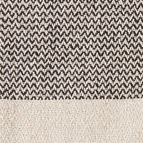 Bloomingville A14208833 Grey & Cream Cotton Knit Throw with Fringe