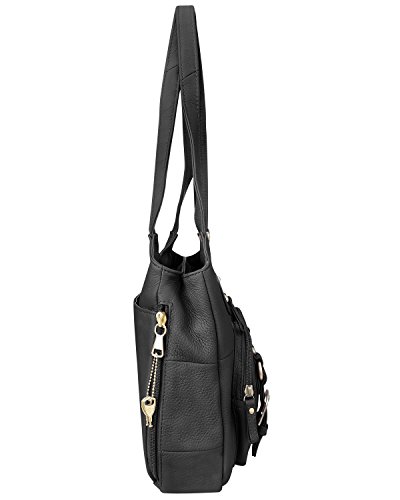 Roma Leathers Gun Concealment Purse - Cowhide Leather - Black