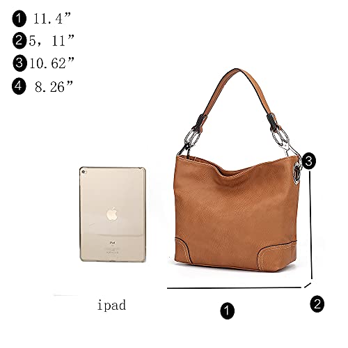 MKF Hobo Purses for Women – Soft PU Leather Handbag Slouchy Womens Hobo Shoulder bag – Fashion Top Handle Pocketbook Black