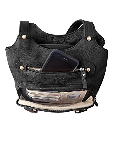 Roma Leathers Gun Concealment Purse - Cowhide Leather - Black