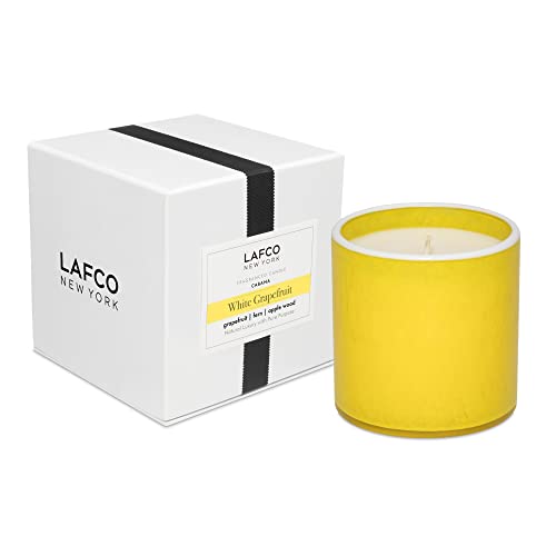 LAFCO New York Classic Candle, White Grapefruit - 6.5 oz - 50-Hour Burn Time - Reusable, Hand Blown Glass Vessel - Made in The USA