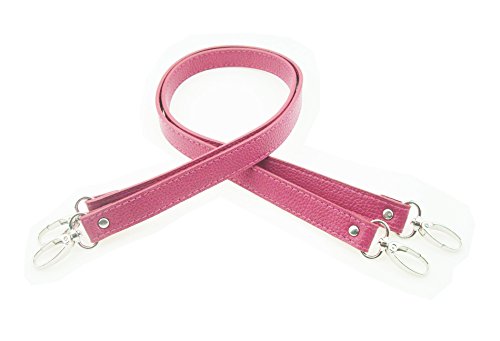 5Afashion One Pair 25" Soft Leather Wristlet Bag Handles,Replacement Tote Should handles,Purse Straps,Wallet Bag Handle Straps (hot pink)