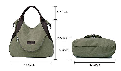 xiaoxiongmao Large Pocket Casual Women's Shoulder Cross body Handbags Canvas Leather Bags Grey