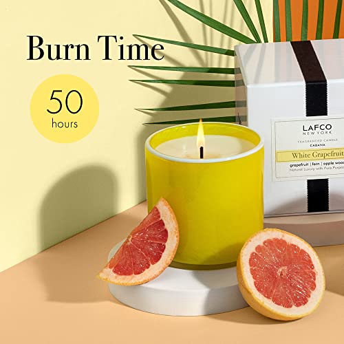 LAFCO New York Classic Candle, White Grapefruit - 6.5 oz - 50-Hour Burn Time - Reusable, Hand Blown Glass Vessel - Made in The USA
