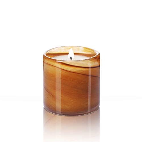 Lapule Luxury Wood Scented Candle in Handblown Decorative Glass Jar | Long Burning Aromatherapy Soy Wax Candles with Natural Fragrance Essential Oils | for Men Gifts | Home and Bath Decor