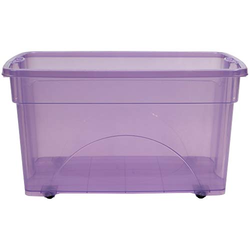 W. C. Redmon Co. 16 Gallon Rolling Storage Organizer Bins, Lavender