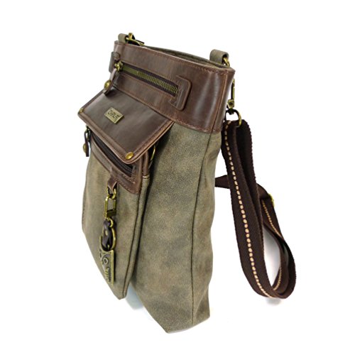 Chala Gemini Vegan Leather Crossbody Bag "Owl" Stone Gray