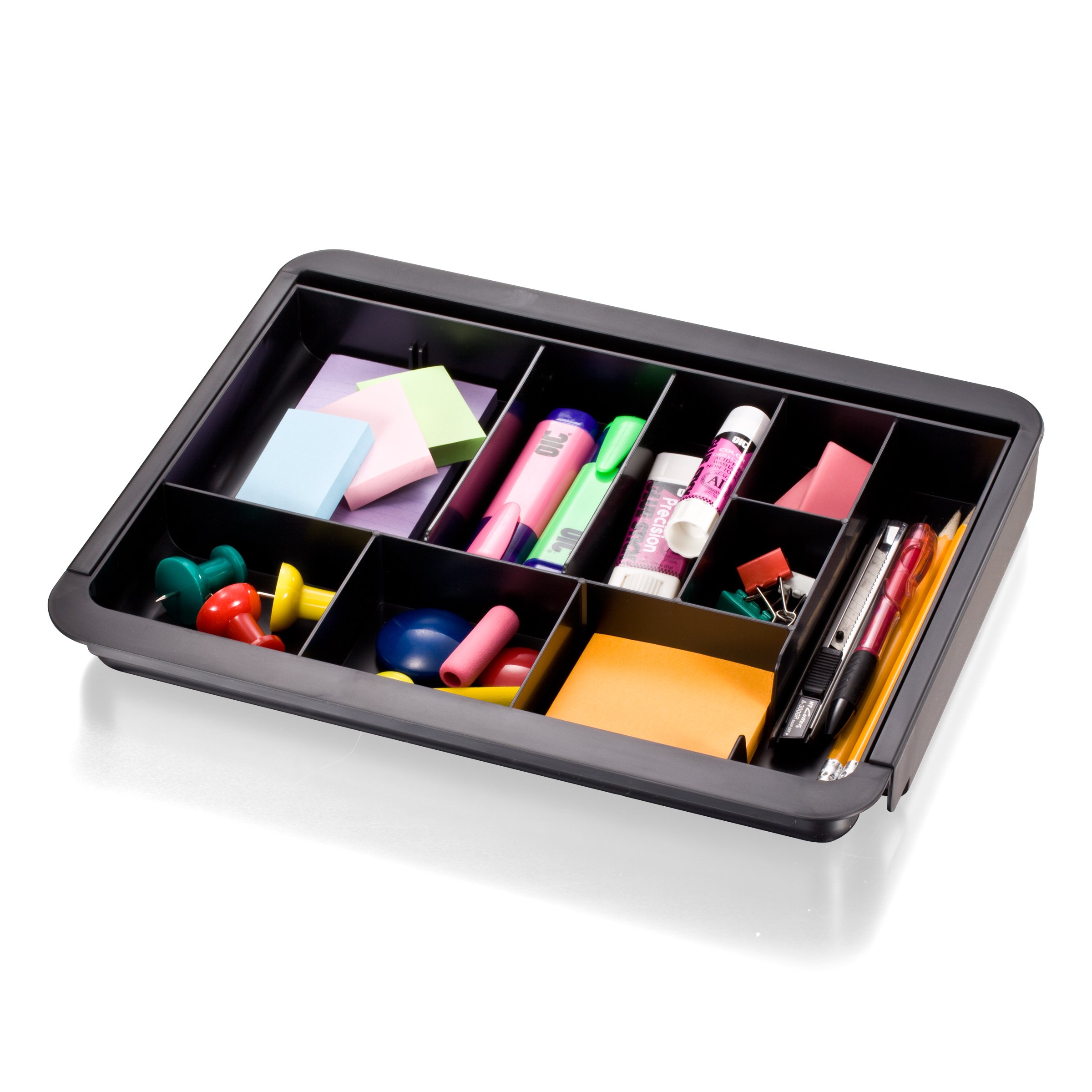 Officemate Recycled Expandable Drawer Tray, 10 3/8 W - 16 W, Black (26372)