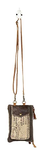 Myra Bag Stamp Pocket Upcycled Canvas Wristlet Pouch Bag S-1223