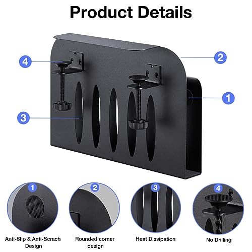 Meekakee Desk Laptop Holder Clamp-On Desk Organizer, No Drilling Standing Desk Drawer, Under Desk Cable Management Tray,Side Desk Organizer(Black)