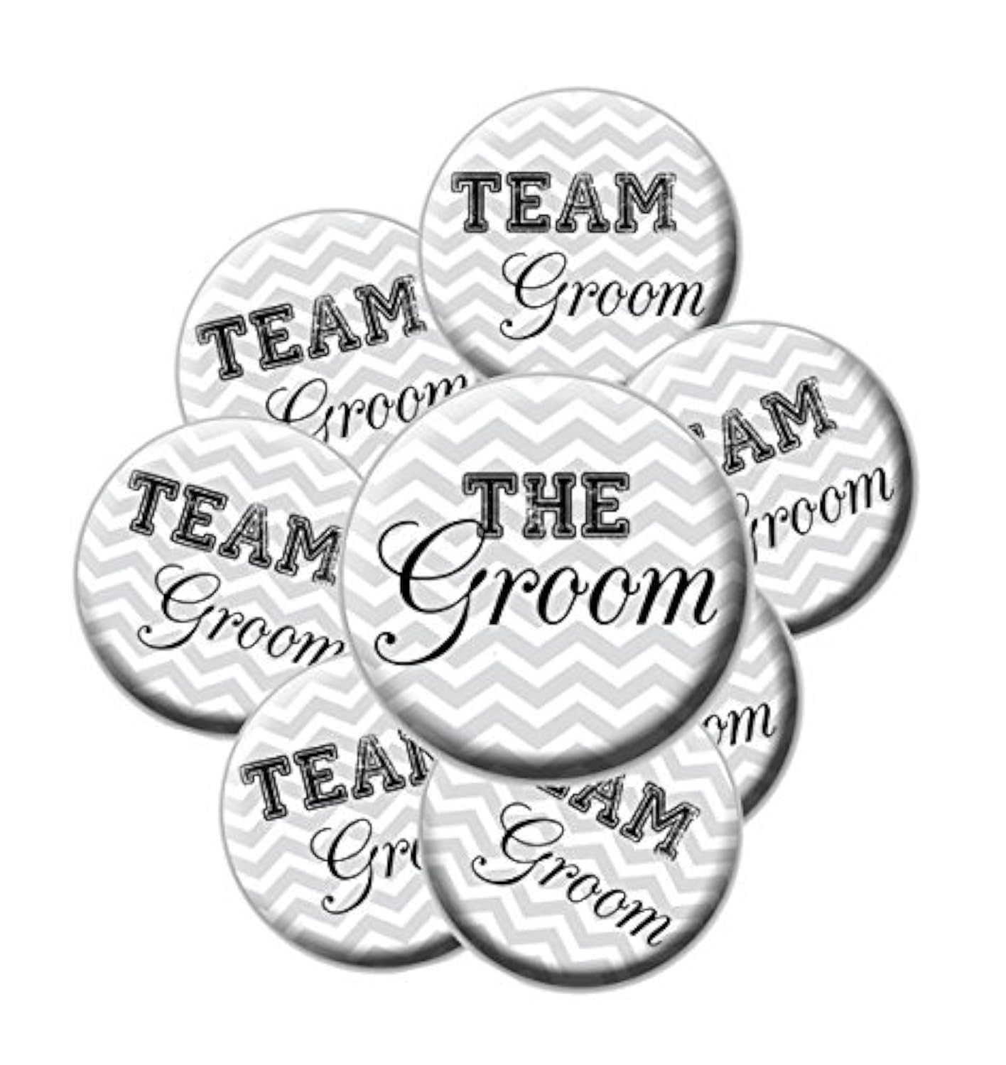 8 Chevron Team Groom Buttons - Bachelor Party Buttons - ChevronTeam Groom Buttons - Bachelor Party