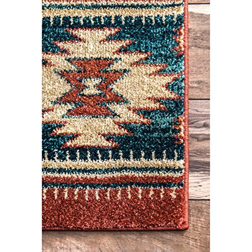 nuLOOM Margene Tribal Diamond Area Rug, 5' x 7' 5", Red