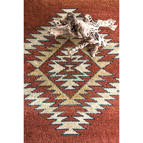 nuLOOM Margene Tribal Diamond Area Rug, 5' x 7' 5", Red