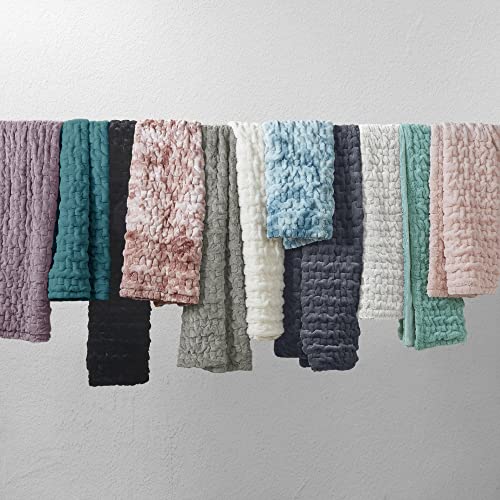 Madison Park Ruched Luxury Throw Premium Soft Cozy Brushed Long Faux Fur For Bed, Couch or Sofa, 50"x60", Blush