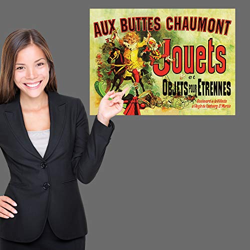 PalaceLearning Jouets Poster (as seen in Monica's Apartment on Friends) - Aux Buttes Chaumont Jouets by Jules Cheret 1885 - Vintage Art Print (Laminated, 18" x 24")