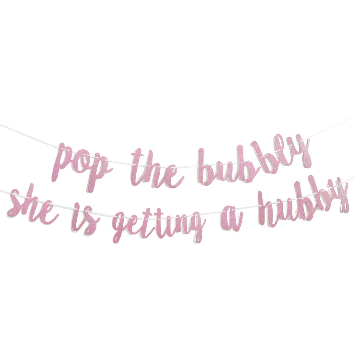 Bachelorette Party Decorations Glitter Rose Gold Pop The Bubbly She is Getting A Hubby Banner Bridal Shower Engagement Wedding Girls Night Out Hen Party Supplies Rose Golden Photo Props