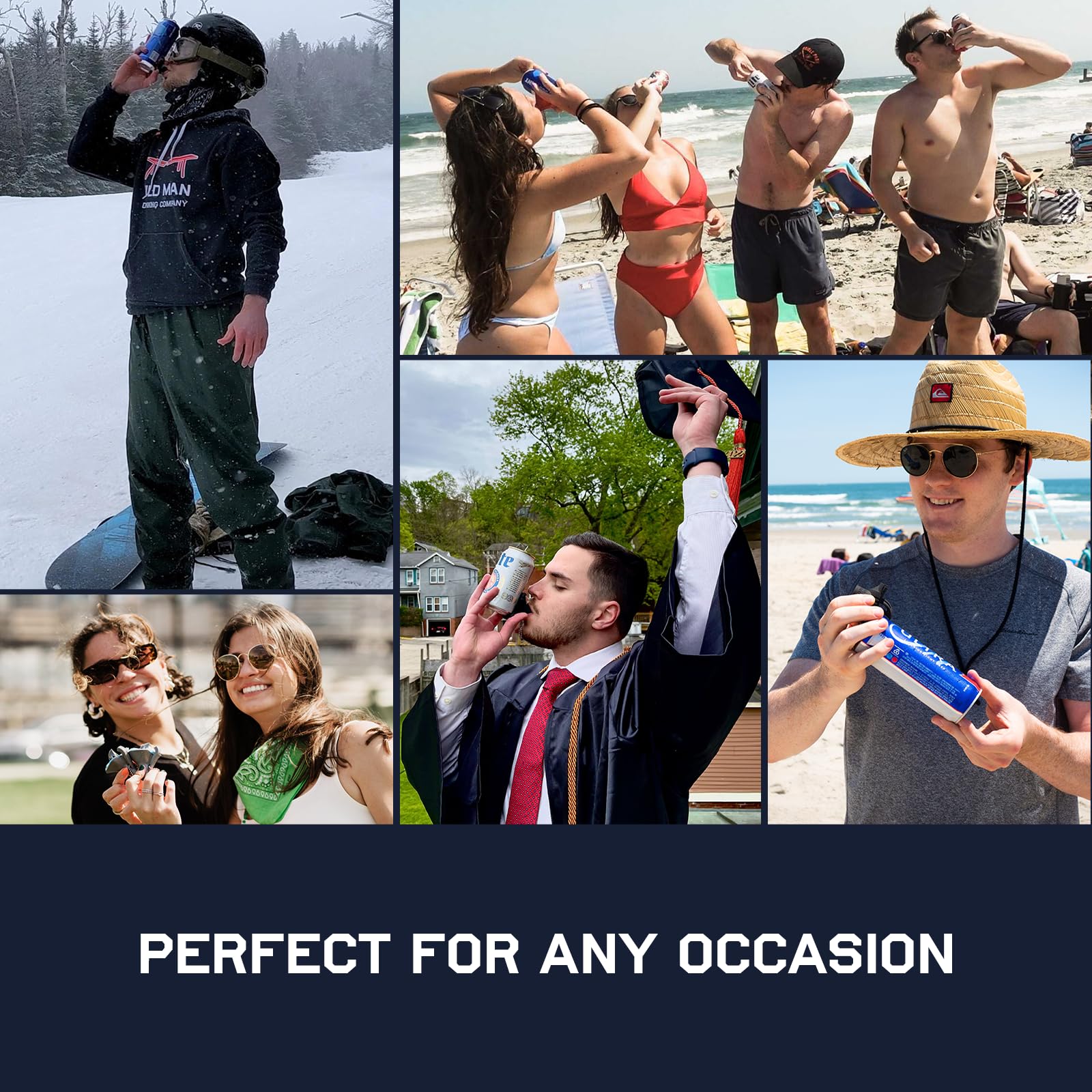 The Krak'in 2.0 (3-Pack) - Innovative Shotgun Tool with Built-in Funnel - Great for Tailgate, Golf Course, Beach, Grad, Bachelorette Party, College House Party, Spring Break, Snowboarding, etc.