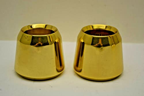 Pair of Solid Brass 1 1/2" Church Candle Followers