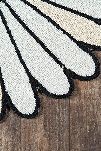 Novogratz by Momeni Rugs Cucina Daisy Round Kitchen Mat 4' x 4', Ivory