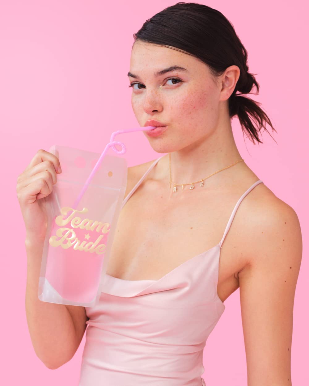 xo, Fetti Bachelorette Party Decorations Team Bride Drink Pouches - 16 ct | Bridal Cups, Bridesmaid Favor