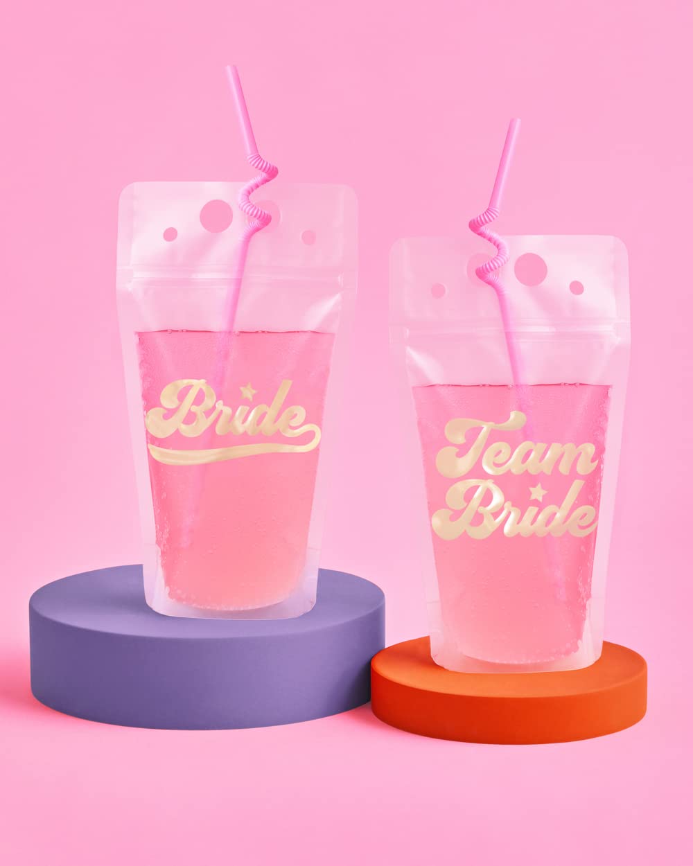 xo, Fetti Bachelorette Party Decorations Team Bride Drink Pouches - 16 ct | Bridal Cups, Bridesmaid Favor