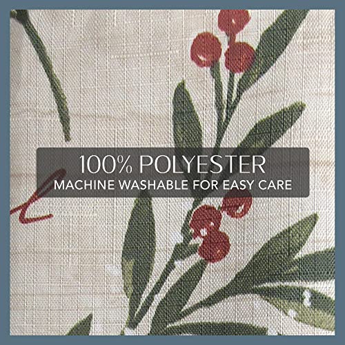 Elrene Home Fashions Holiday Tree Trimmings Fabric Tablecloth, Christmas Tablecloth, 60"X84", Oval