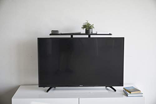 Yamazaki Home Smart VESA-Compliant TV Shelf floating shelves, One Size, Black