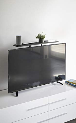 Yamazaki Home Smart VESA-Compliant TV Shelf floating shelves, One Size, Black