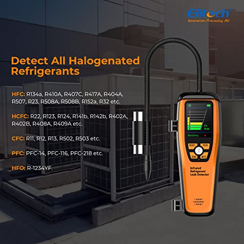 Elitech HVAC Refrigerant Leak Detector 10 Yrs Infrared Sensor Life Halogen Freon Sniffer, Air Conditioning Detection, Automotive Gas Finder, R22 R410A R134A R1234YF CFCs HCFCs HFCs, ILD-200