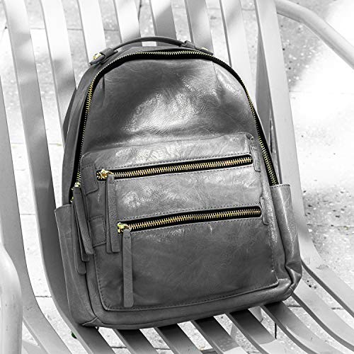 Madison West Kylee Backpack Purse for Women, Casual Daypack Handbag, Soft Vegan Leather - Charcoal