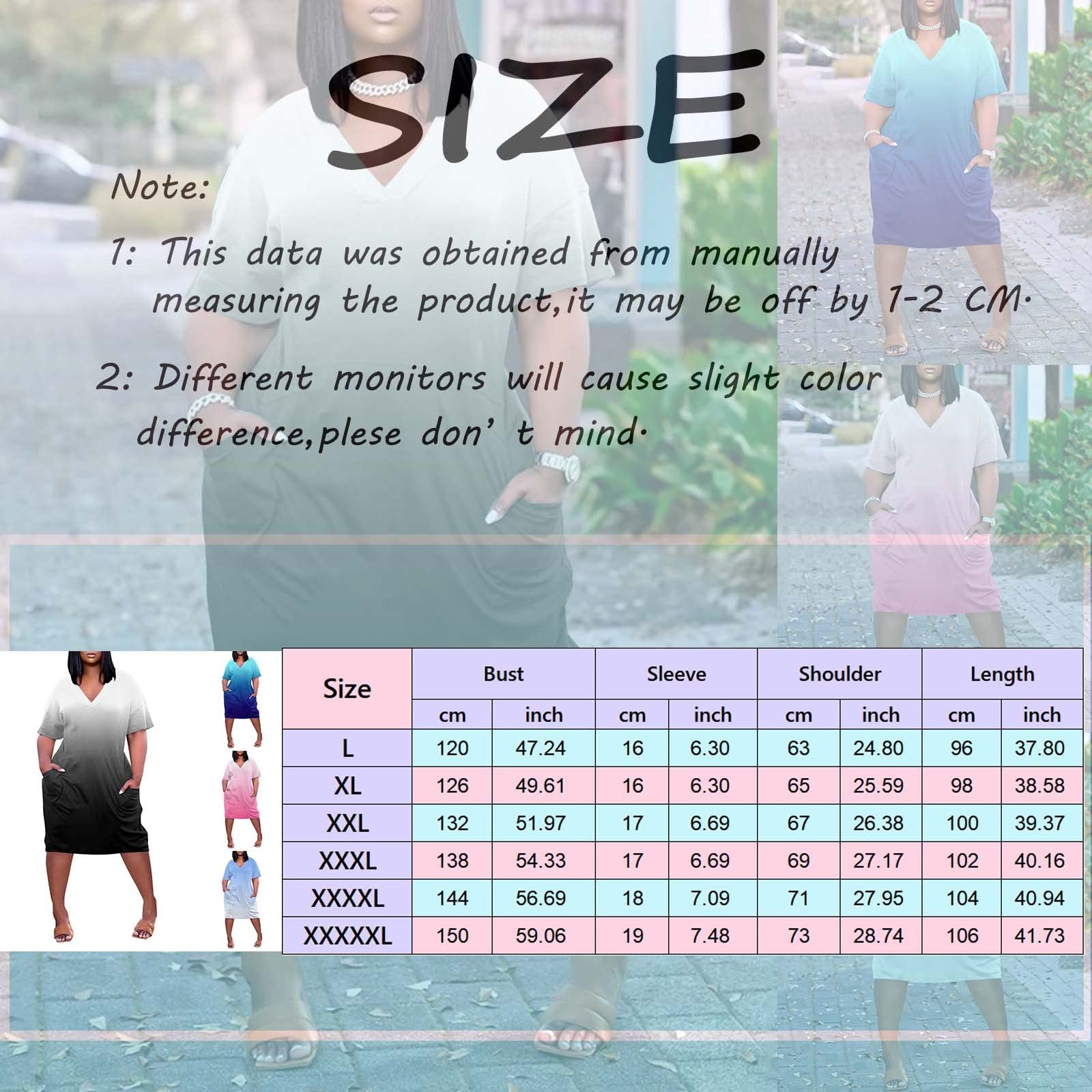 Cnebo Office Dresses for Women for Work Dresses for Women Suitable Plus Size V Neck Dresses Short Sleeve Knee Printed A Line Pink