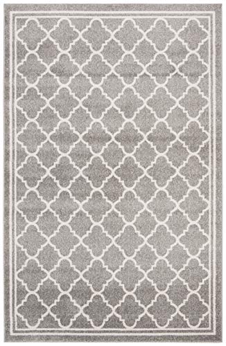 SAFAVIEH Amherst Collection 3' x 5' Dark Grey/Beige AMT422R Moroccan Trellis Non-Shedding Living Room Bedroom Accent Rug