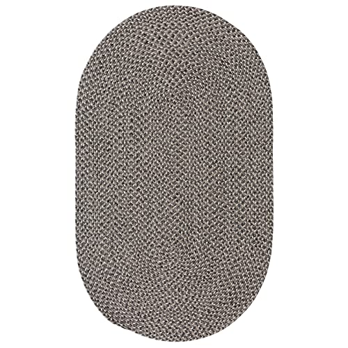 DECOMALL Azure Braided Oval Indoor Outdoor Area Rugs, 4’x6’ Oval Grey