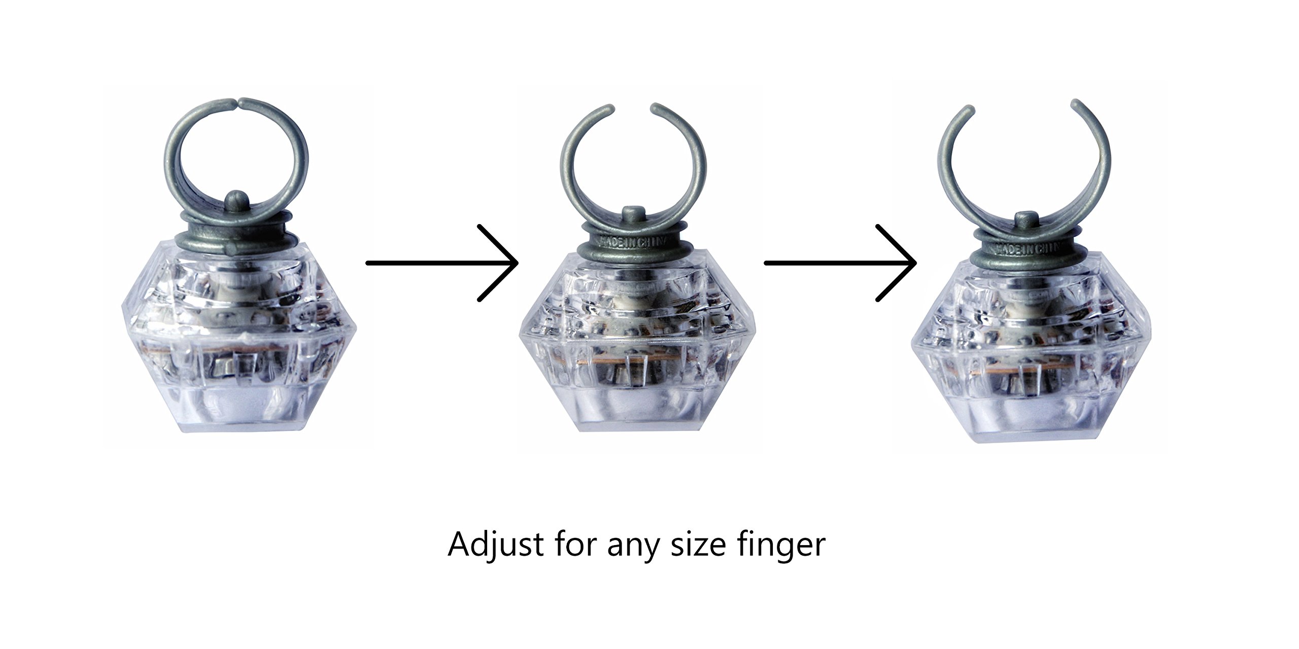 ROUNDSQUARE Bachelorette Party Light Up Rings Engagement Diamond Rings – 10 Packs