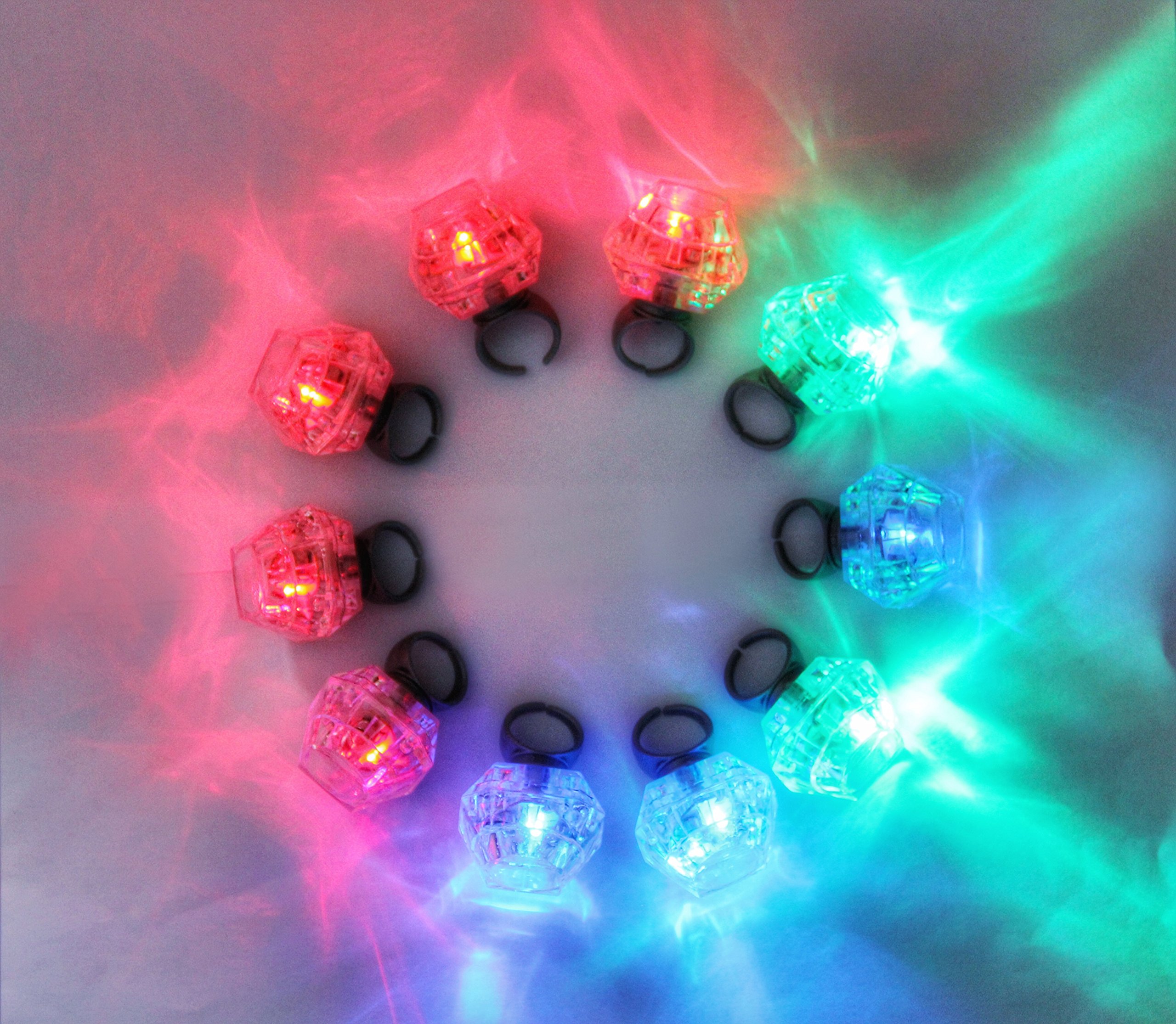 ROUNDSQUARE Bachelorette Party Light Up Rings Engagement Diamond Rings – 10 Packs