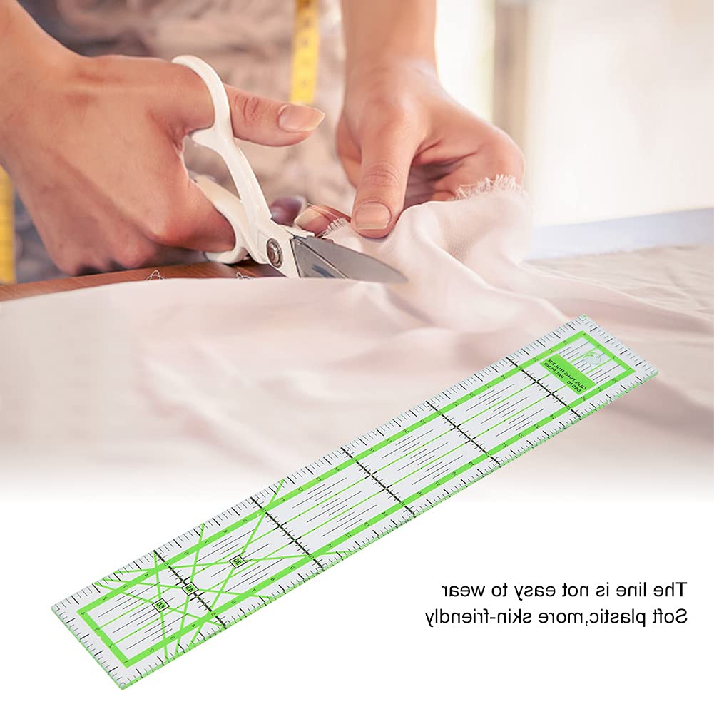 Plastic Straight Ruler, Quilting Ruler Clear Number Wear Easy Multifunctional for Household Use