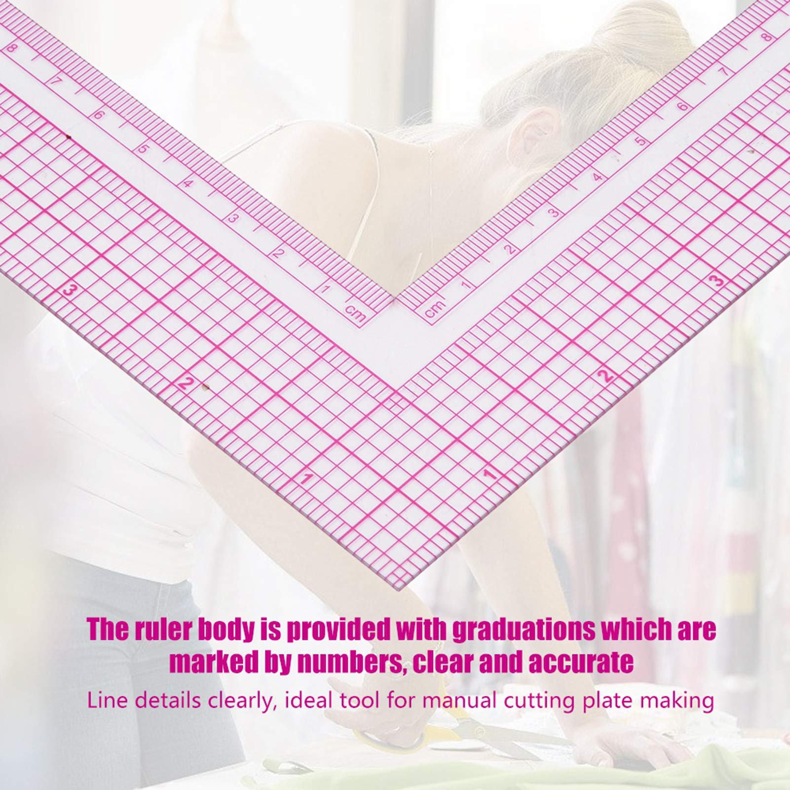 TOPINCN Plastic Sewing Ruler L Curve Ruler Sewing Measure Tailor Ruler Clear Sewing Ruler for Tailor Craft Tool Drawing Measuring Supplies (5808)