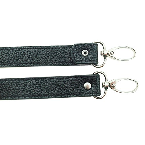 5Afashion One Pair 25" Leather Wristlet Bag Handles,Replacement Tote Should handles,Purse Straps,Wallet Bag Handle Straps (black)