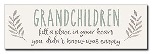 My Word! Grandchildren, Fill A Place in Your Heart You Didn't Know was Empty Decorative Home DÃcor Wooden Signs, Cream/Tan