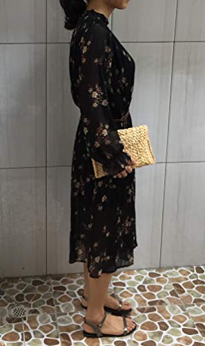 alilove Straw Clutch Bags for Women Summer Evening Handbags Bride Wedding Purse Vacation Beach Clutch Handmade Woven Envelope Wallet