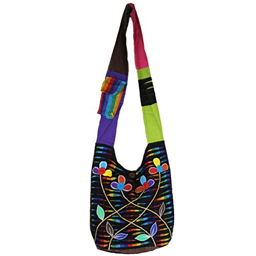 Razor Cut Cotton Handcrafted Patch Hobo Bag Multi Color