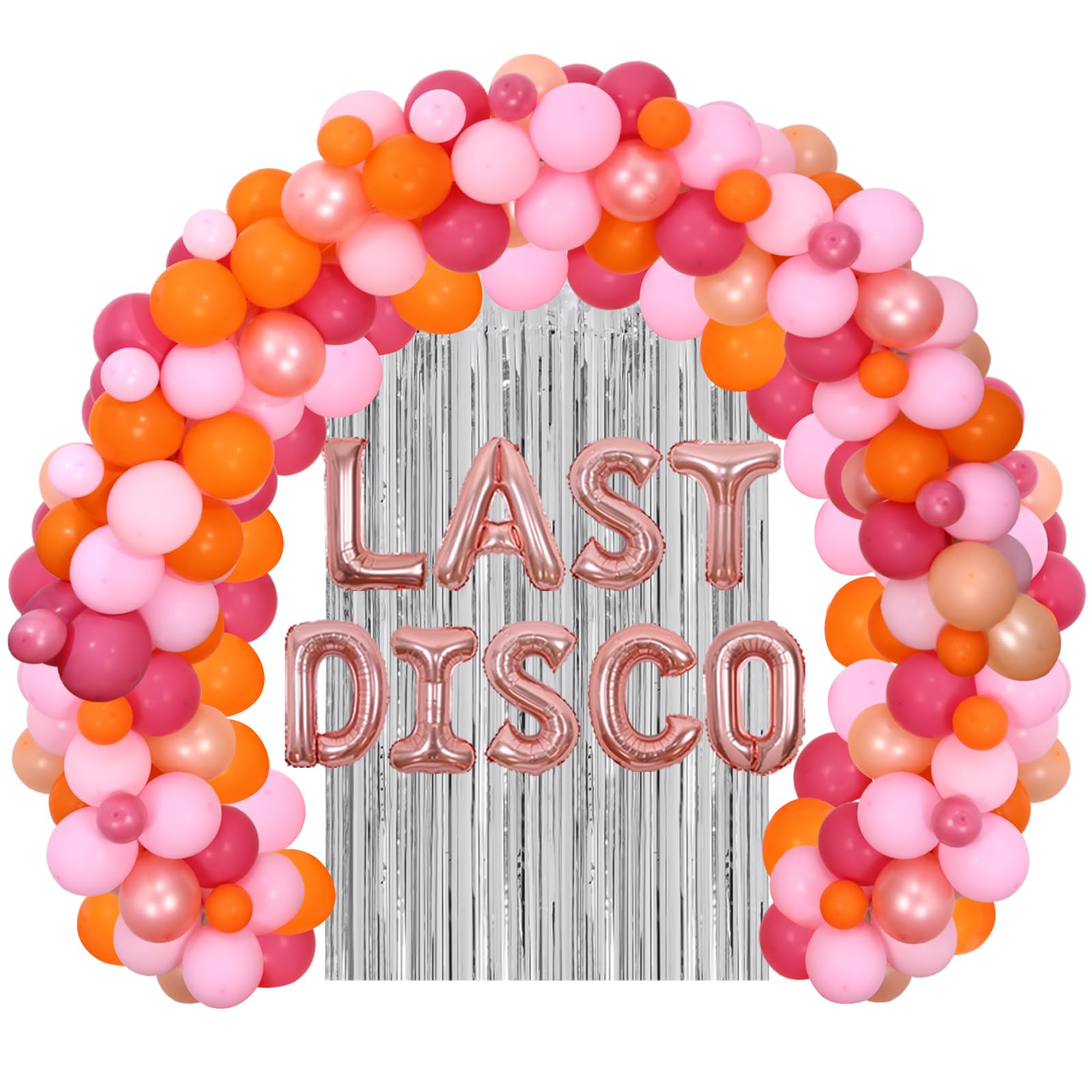 Last Disco Bachelorette Party Decorations, 60s 70s Retro Disco Boho Bachelorette Party Decorations - Balloon Garland Arch with Foil Fringe Balloons