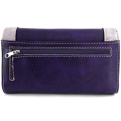 Zelris Spring Bloom Western Concho Women Conceal Carry Tote Handbag Purse Set (Purple)