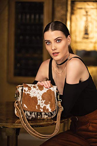 Myra Bag Flap Over Cowhide & Leather Small Crossbody Bag S-1215