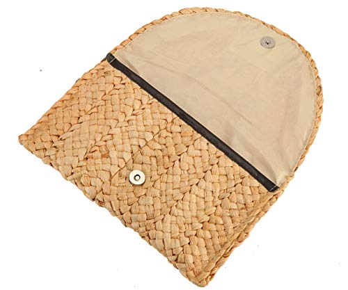 alilove Straw Clutch Bags for Women Summer Evening Handbags Bride Wedding Purse Vacation Beach Clutch Handmade Woven Envelope Wallet