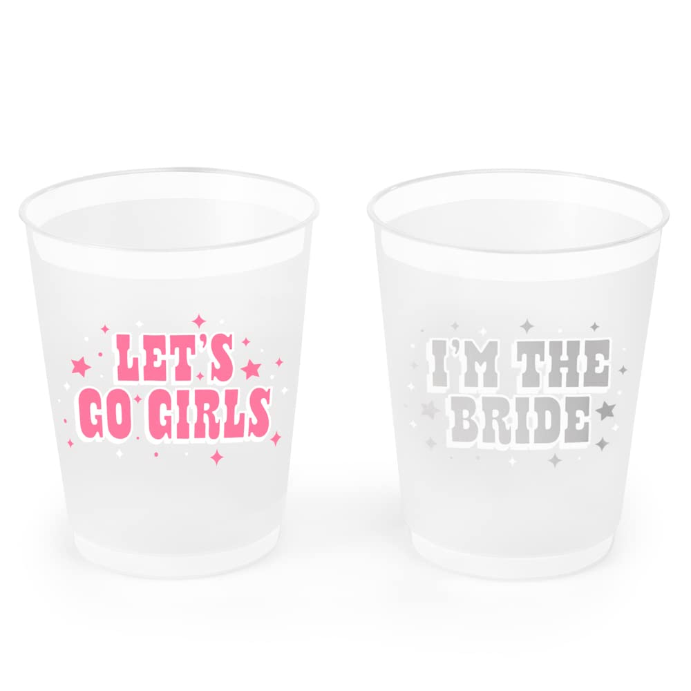 xo, Fetti Bachelorette Party Decorations Last Rodeo Reusable Cups Let's Go Girls - 16 Frost Flex Cups | Nashville Bridal Shower Gift, Cowgirl Bride Bridesmaid Favors