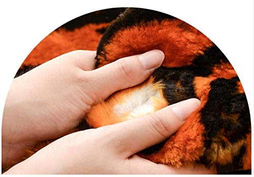 Tiger Area Rug Chic Style Leopard Skin Printed Rugs Australia Sheepskin Carpet Soft Plush Eco-Friendly Fits Perfectly in Living Room/Bed Room or as a Couch Decor One Pelt 1 Pack